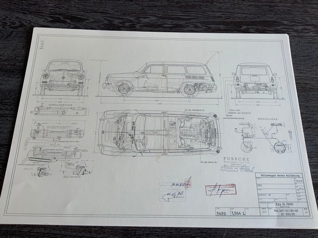 Type 36 1600 Combi Construction Drawing ART Work Blueprint - Etsy