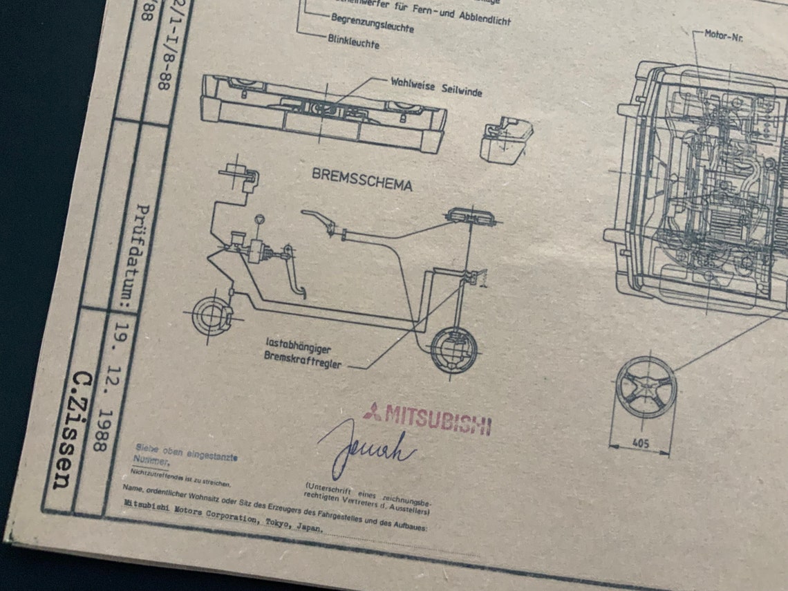 Mitsubishi Pajero LO 44 Hardtop From 1988 Construction Drawing ART Work ...
