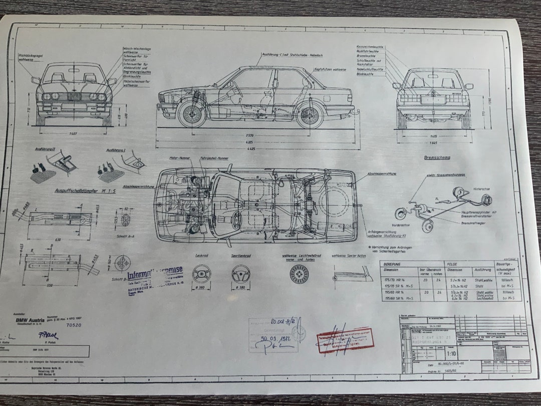 E30 BMW 318i 2 Door 1982 Construction Drawing Artwork - Etsy