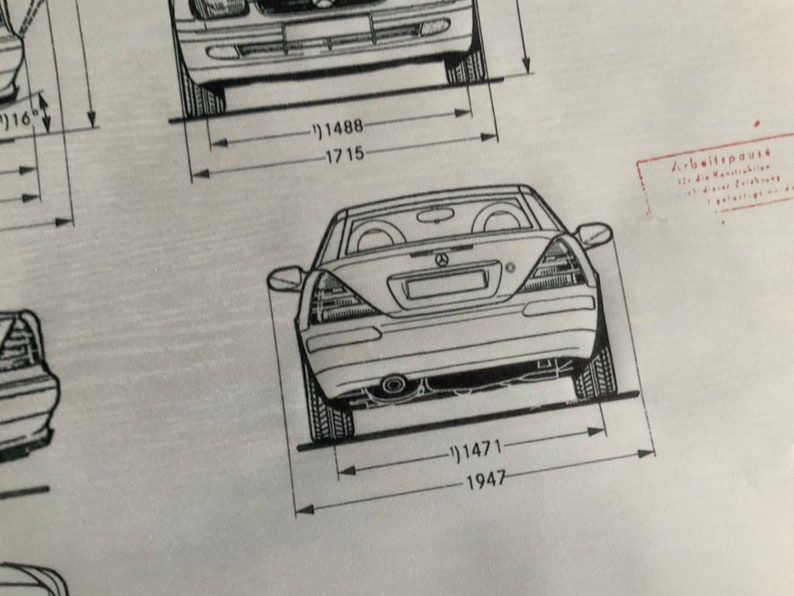 Mercedes SLK R170 SLK200 / SLK230 Kompressor Design Drawing ART Work - Etsy