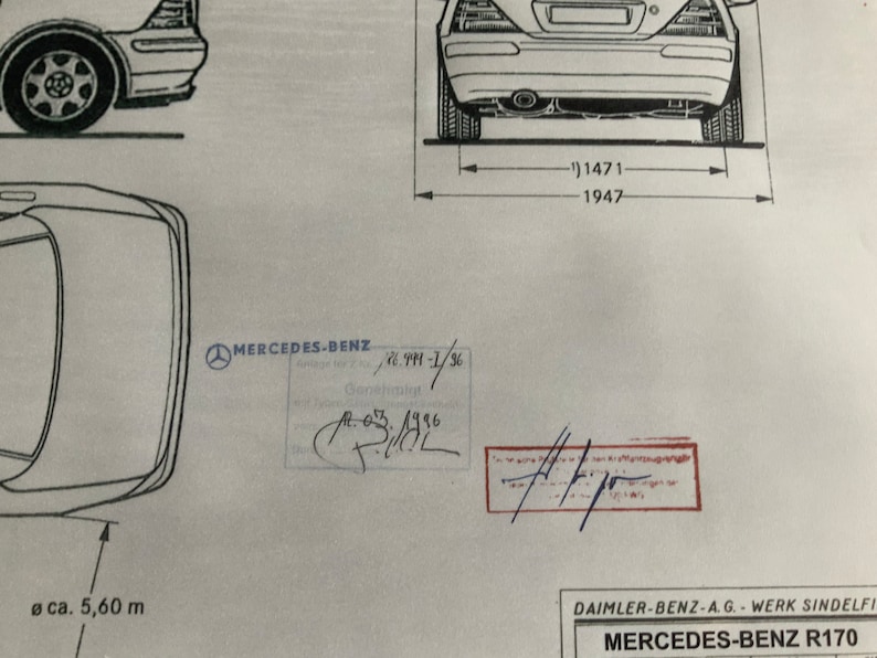 Mercedes SLK R170 SLK200 / SLK230 Kompressor Design Drawing ART Work - Etsy