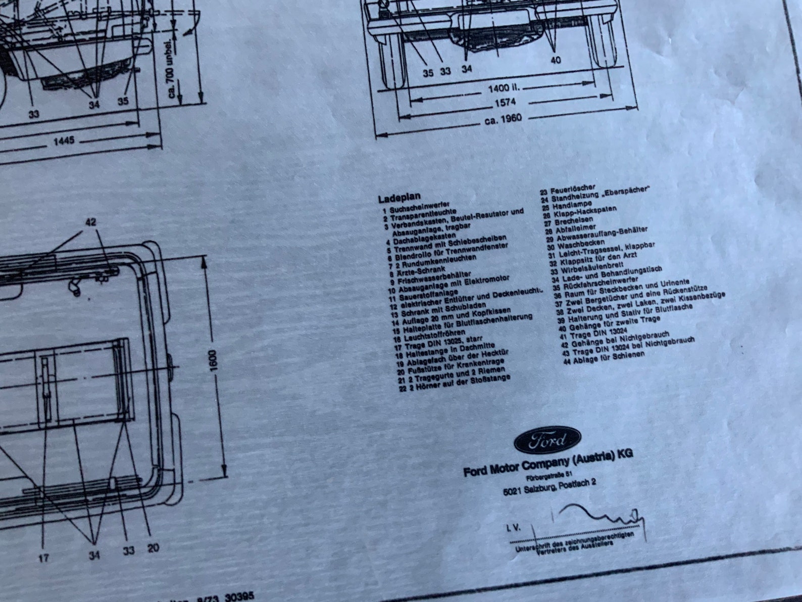 Ford Transit RTW High Roof Long Construction Drawing ART Work Blueprint ...
