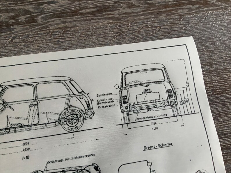 Mini 1000 MK III 1970 Design Drawing Artwork - Etsy