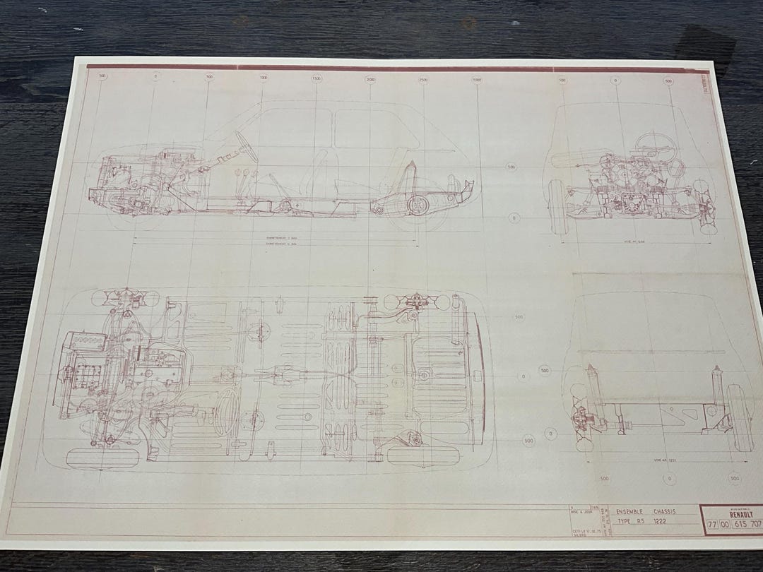 Renault R5 Chassis 1222 1975 ART Work Blueprint - Etsy