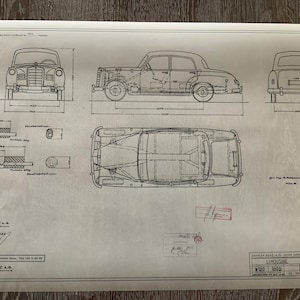 Mercedes W120 180D Ponton 1955 (180D 43 Hp) Construction Drawing ART ...