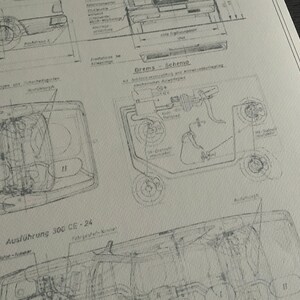 Mercedes W124 Coupé 1984 Blueprint Construction Drawing ART Work - Etsy