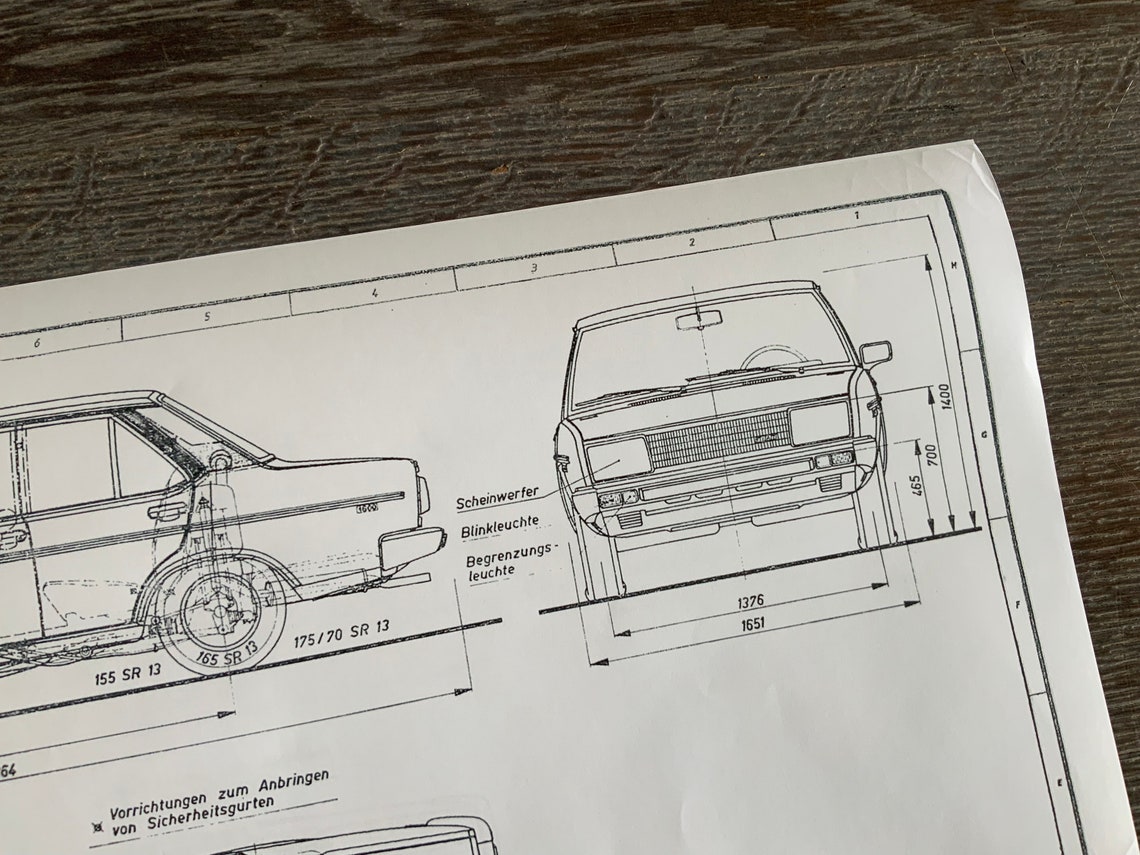 Fiat 131 S 1600 70 L 1977 Construction Drawing ART Work - Etsy