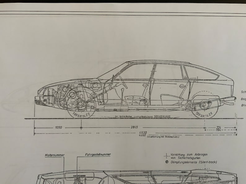 Citroen CX 1975 Construction Drawing ART Work Blueprint - Etsy