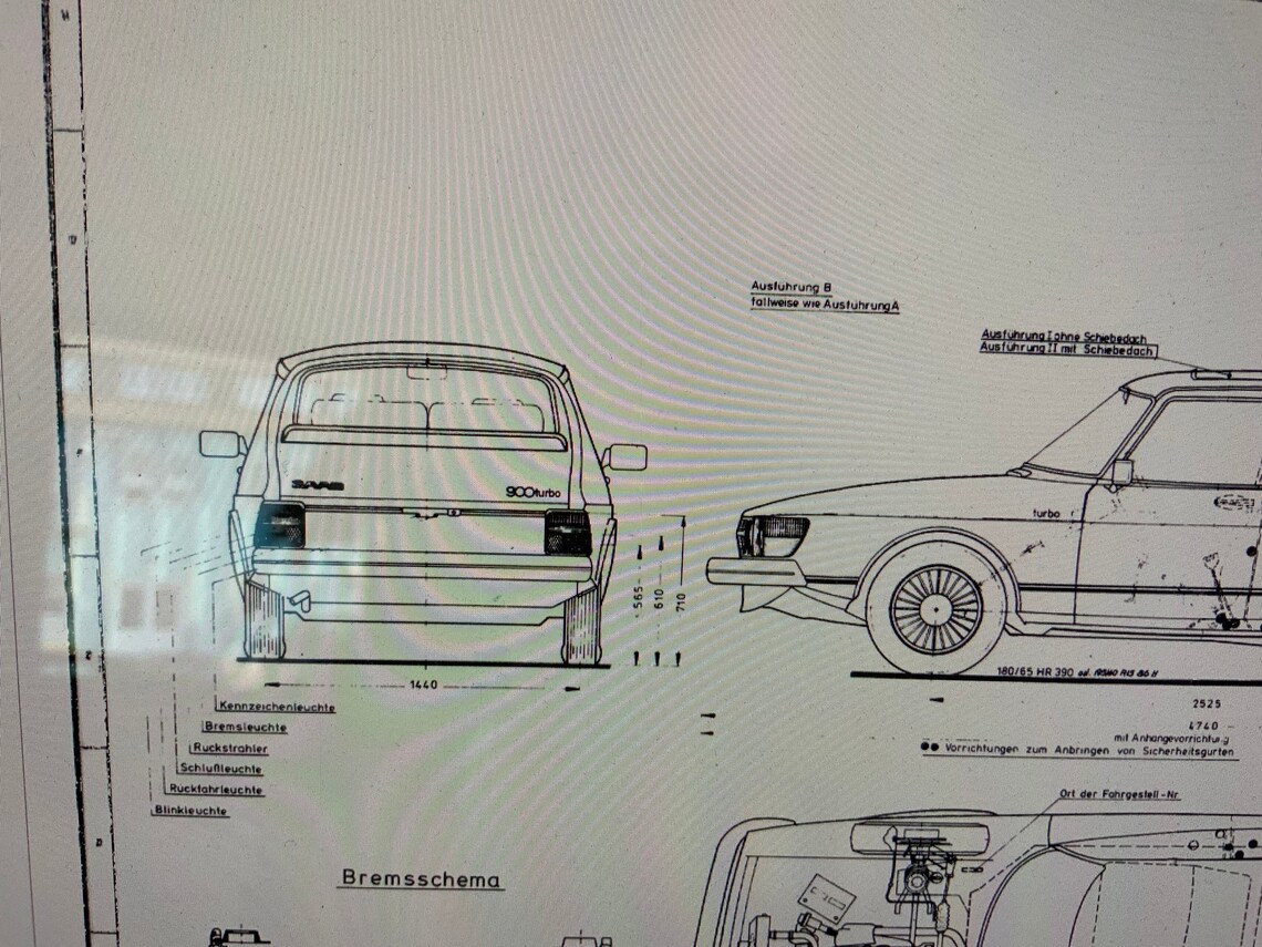 Design Drawing ART Work Saab 900 T 1978 Blueprint - Etsy UK
