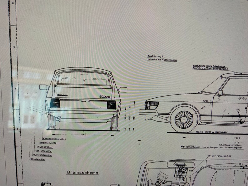 Saab 900 T 1978 Construction Drawing ART Work Blueprint - Etsy