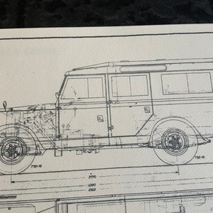 Land Rover Series III 1970 109" Artwork Construction Drawing Blueprint ...