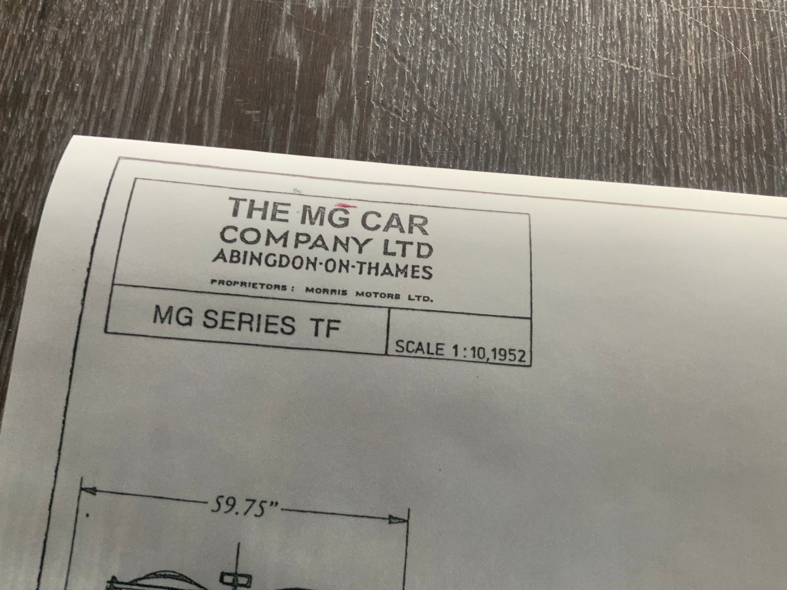 MG TF 1952 Construction Drawing ART Work Blueprint - Etsy