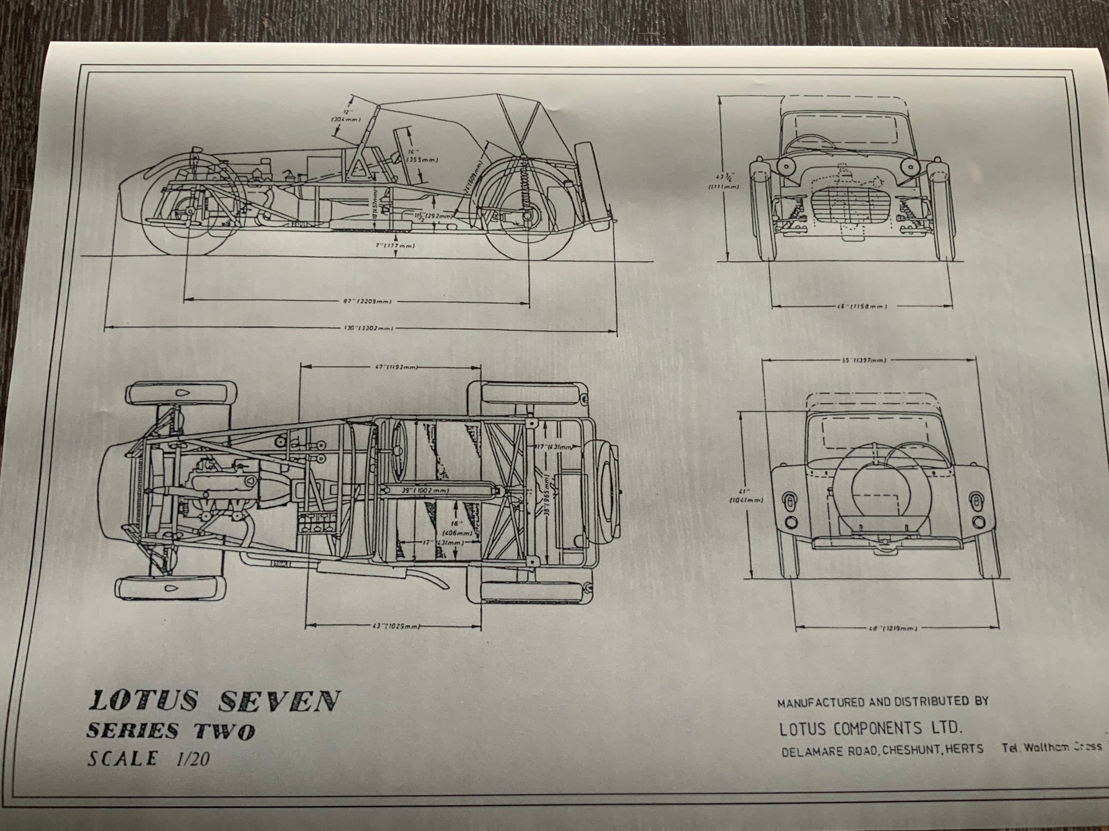 Lotus Seven Series Two Construction Drawing ART Work Blueprint - Etsy