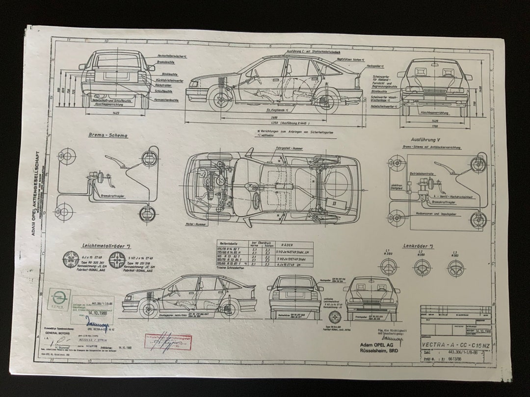 Vectra A CC C16 NZ From 1988 Design Drawing ART Work Opel - Etsy