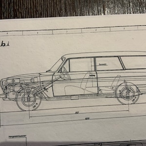 Ford P4 12 M 1.2 Station Wagon 1963 Taunus Design Drawing ART Work - Etsy