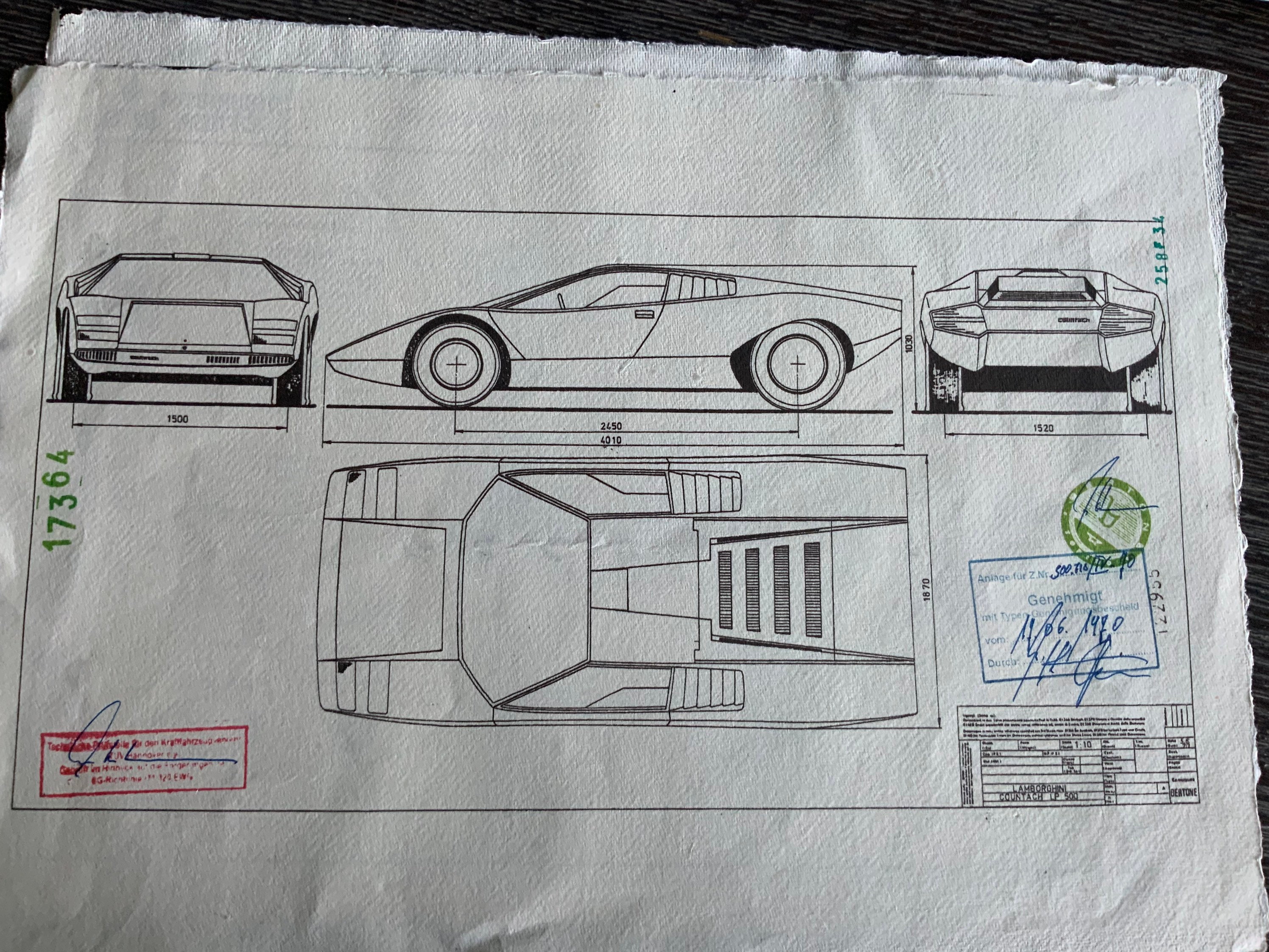 Design drawing ART work Lamborghini Countach 1970