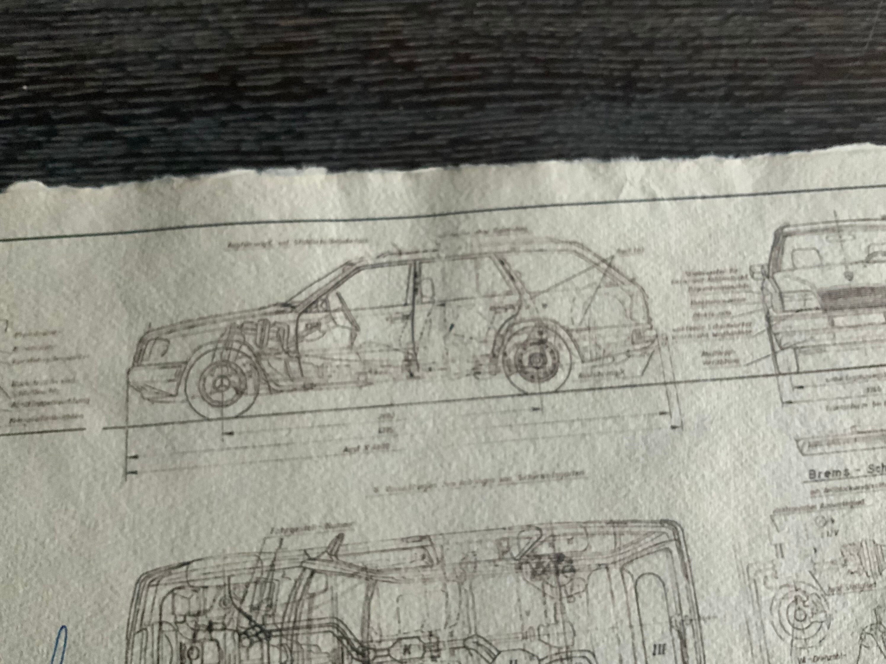 Mercedes W124 Kombi 1994 Blueprint Design Drawing ART work