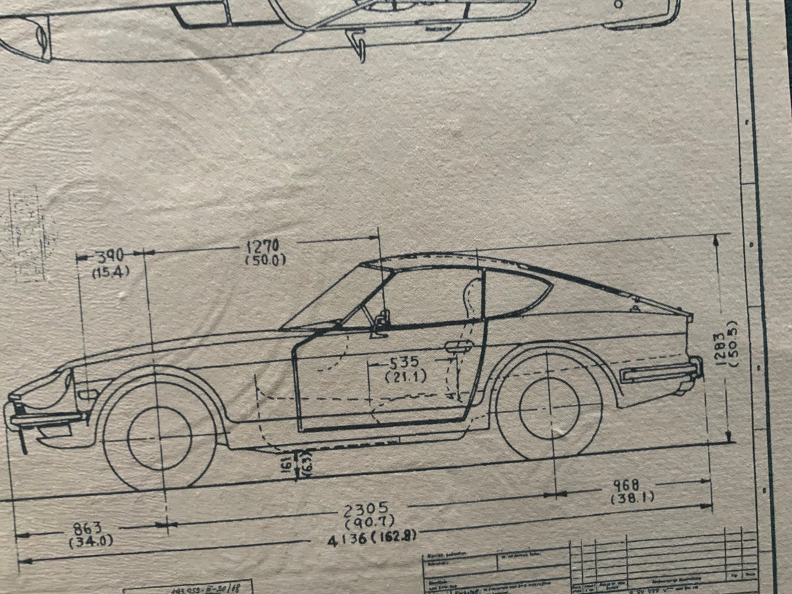 Datsun 240 Z 1969 Construction Drawing ART Work Blueprint - Etsy