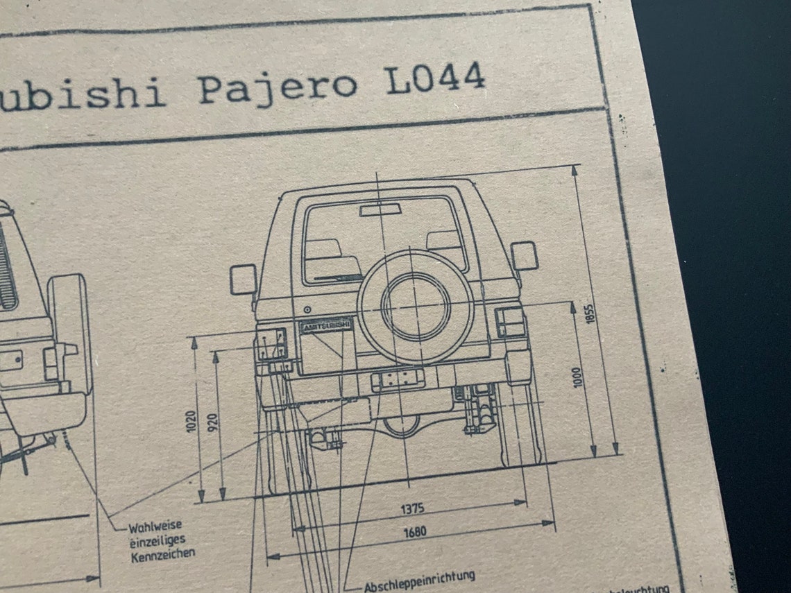 Mitsubishi Pajero LO 44 Hardtop From 1988 Construction Drawing ART Work ...