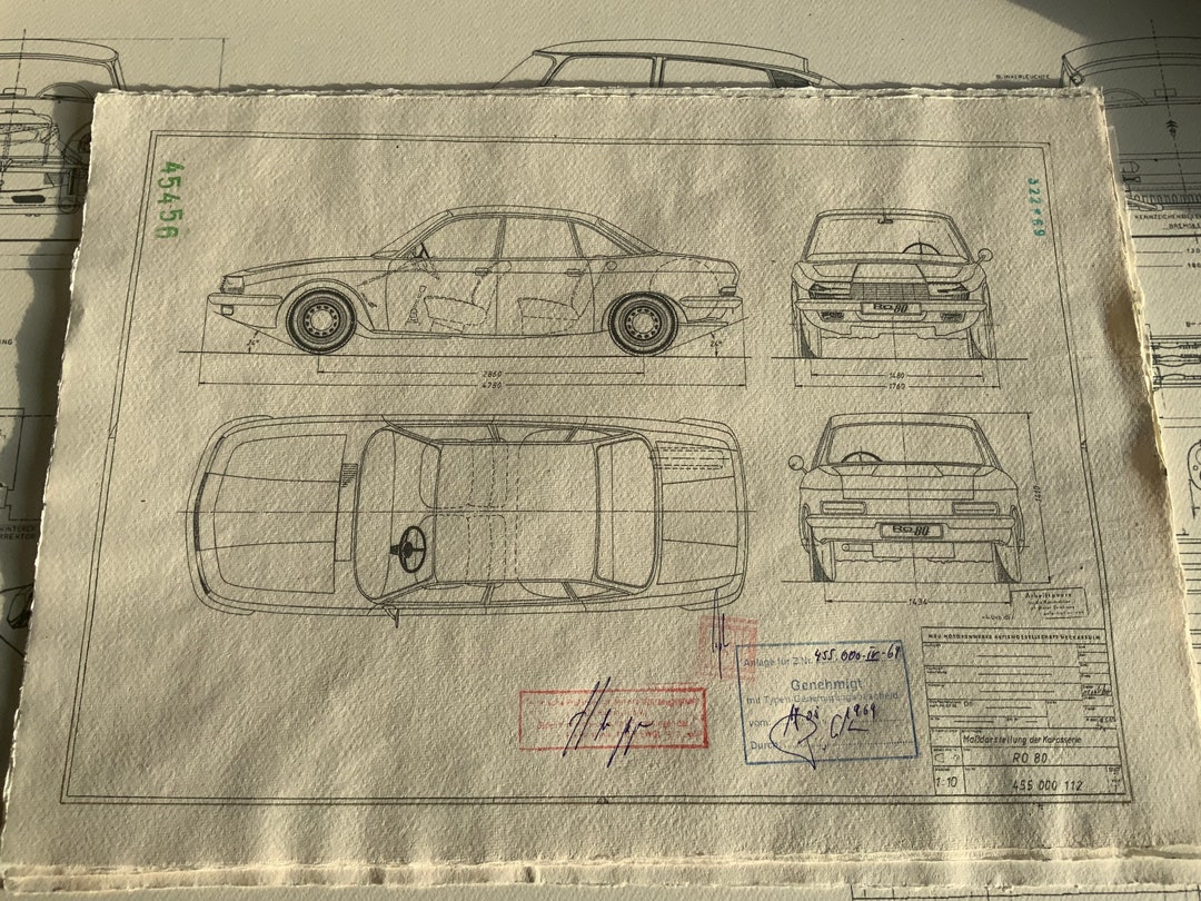 NSU RO 80 1969 Construction Drawing ART Work Blueprint - Etsy