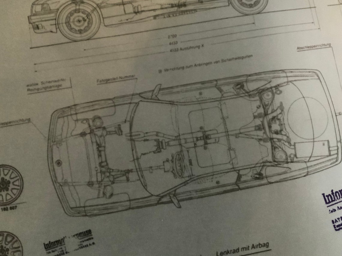BMW E36 Coupé Construction Drawing ART Work - Etsy