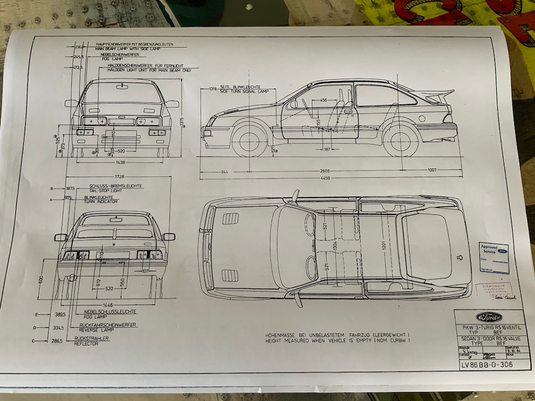 Ford Sierra Cosworth 1984 Construction Drawing ART Work - Etsy