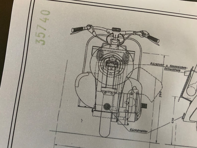 Vespa 125 1955 Construction Drawing ART Work Blueprint - Etsy