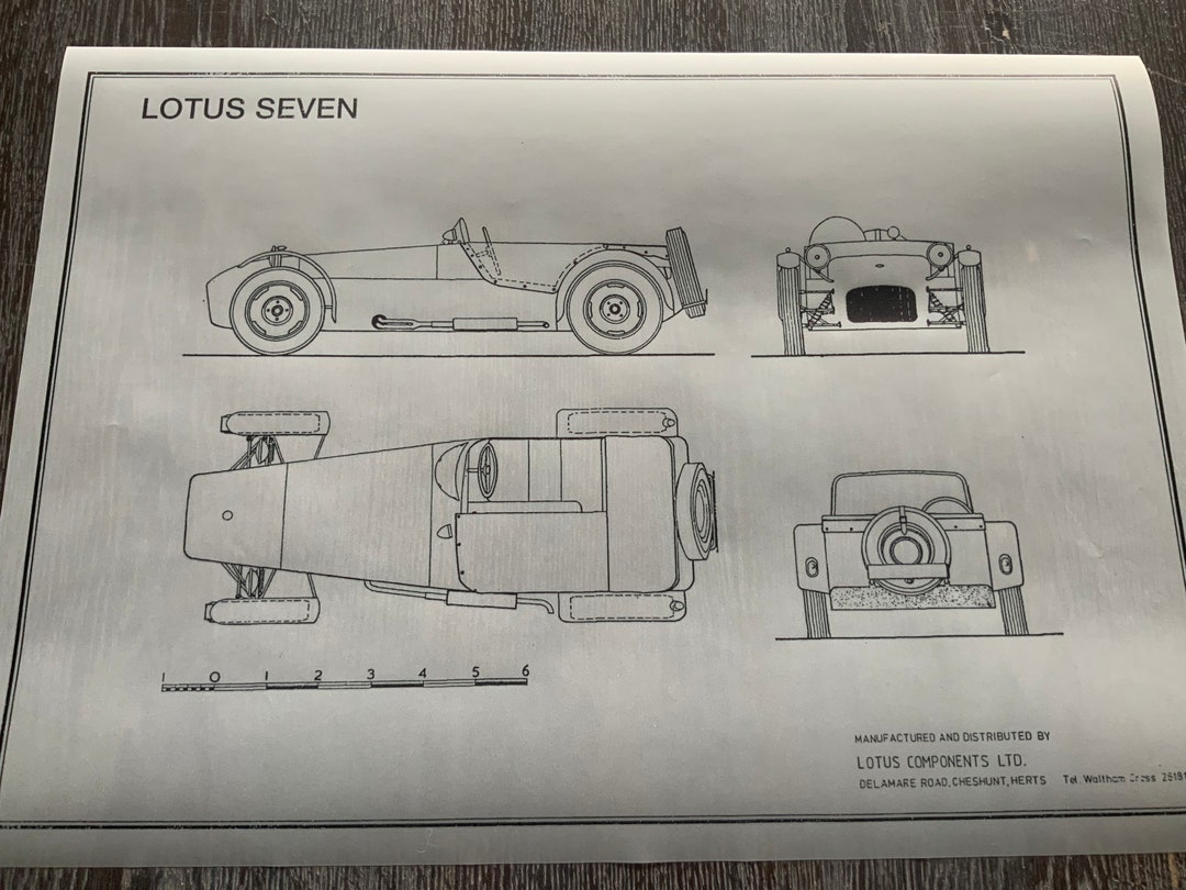 Lotus Seven Construction Drawing ART Work Blueprint - Etsy