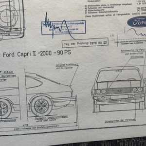 Ford Capri II 2000 1978 Facelift ( Capri III ) Construction Drawing ...