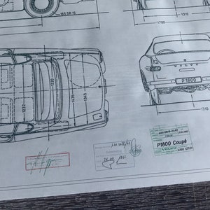 Volvo P1800 S 1962 Construction Drawing ART Work Blueprint - Etsy