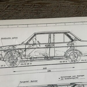 Fiat 131 S 1600 70 L 1977 Construction Drawing ART Work - Etsy