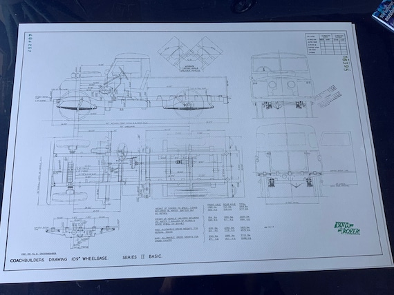 Land Rover Series 2 109 1964 Artwork Design Drawing Blueprint - Etsy