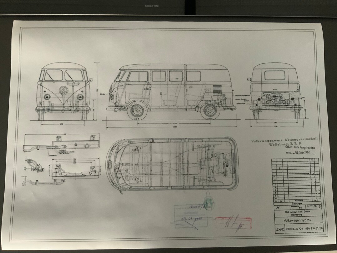 T1 11 Window 1960 Construction Drawing ART Work Blueprint - Etsy