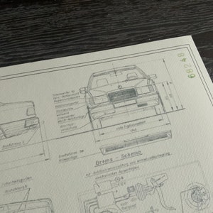 Mercedes W124 Coupé 1984 Blueprint Construction Drawing ART Work - Etsy