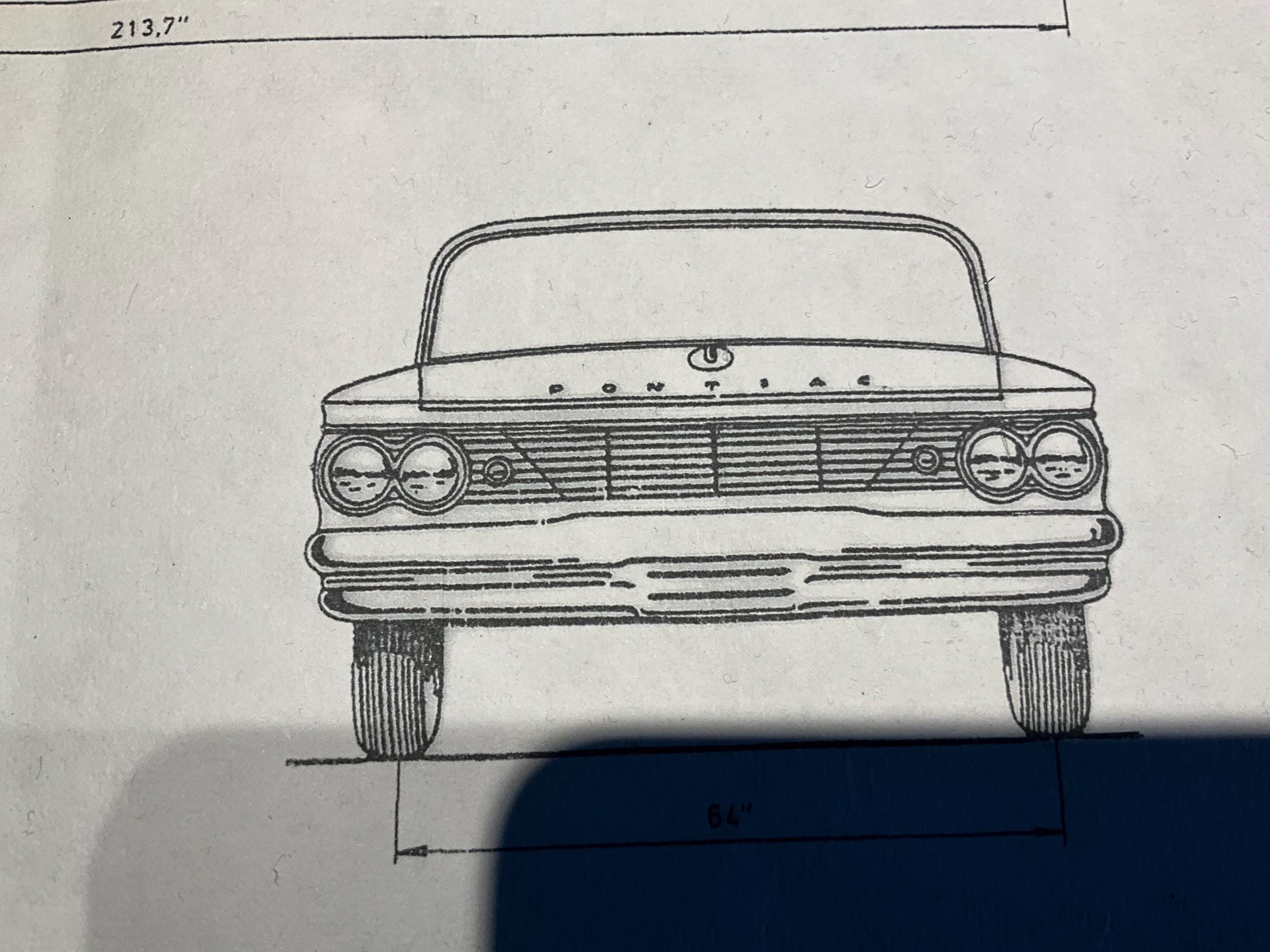 Pontiac Catalina 1960 General Motors Design Drawing ART Work - Etsy