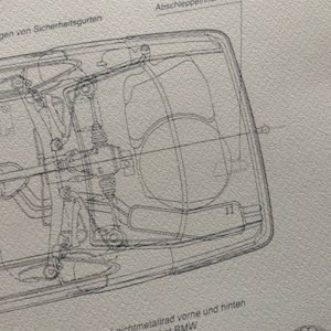 BMW E34 Limousine 1992 Construction Drawing ART Work Blueprint - Etsy