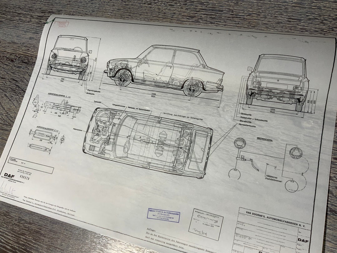 DAF 44 1971 Construction Drawing ART Work Blueprint - Etsy