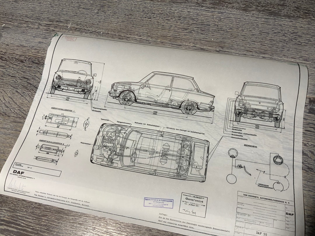 DAF 55 1971 Construction Drawing ART Work Blueprint - Etsy Canada