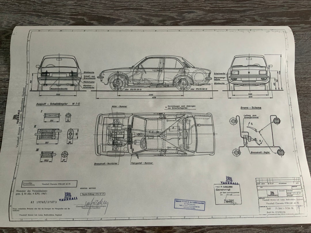 Vauxhall Chevette 60 HP Limousine 1976 Design Drawing ART Work Opel - Etsy
