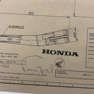 Honda CB 900 F Bol D or From 1979 Construction Drawing ART Work ...