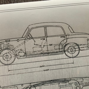 Mercedes W120 180D Ponton 1955 (180D 43 Hp) Construction Drawing ART ...