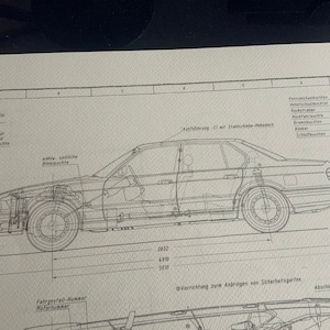 BMW E32 7 Series 1987 Construction Drawing ART Work Blueprint - Etsy