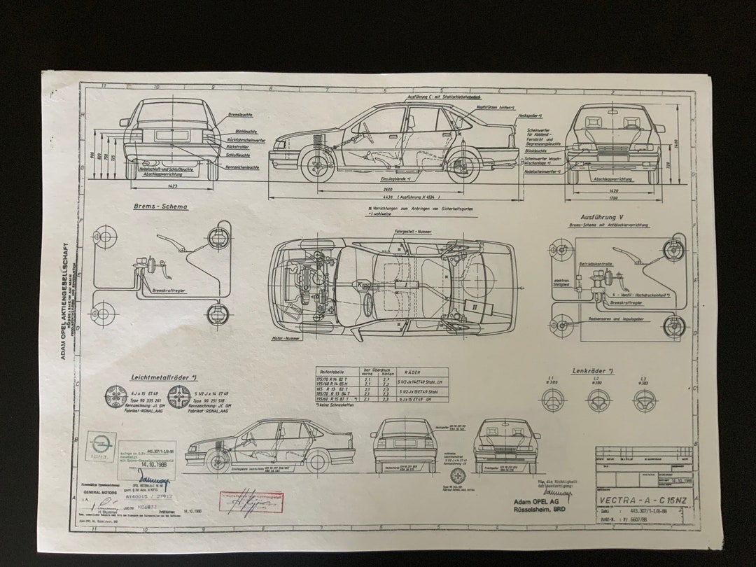 Vectra A C16 NZ From 1988 Design Drawing ART Work Opel - Etsy