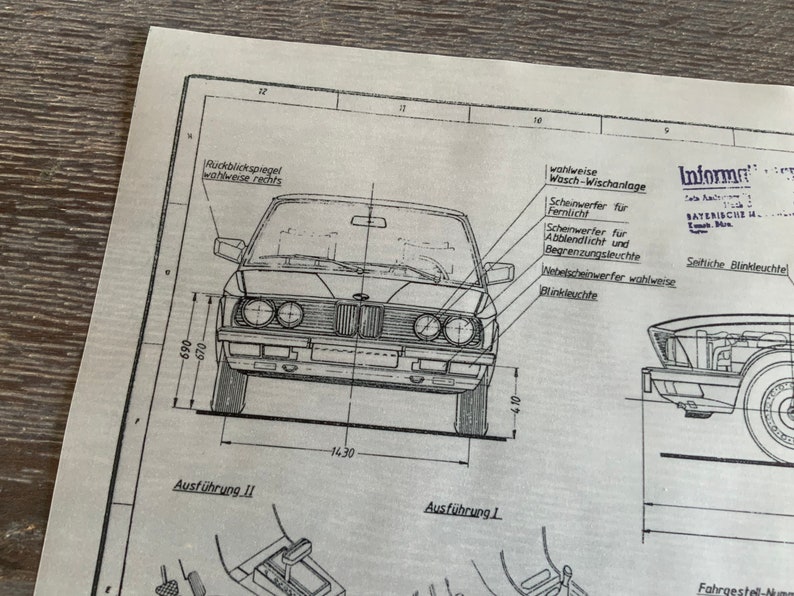 BMW E28 520i 1981 Design Drawing Artwork - Etsy
