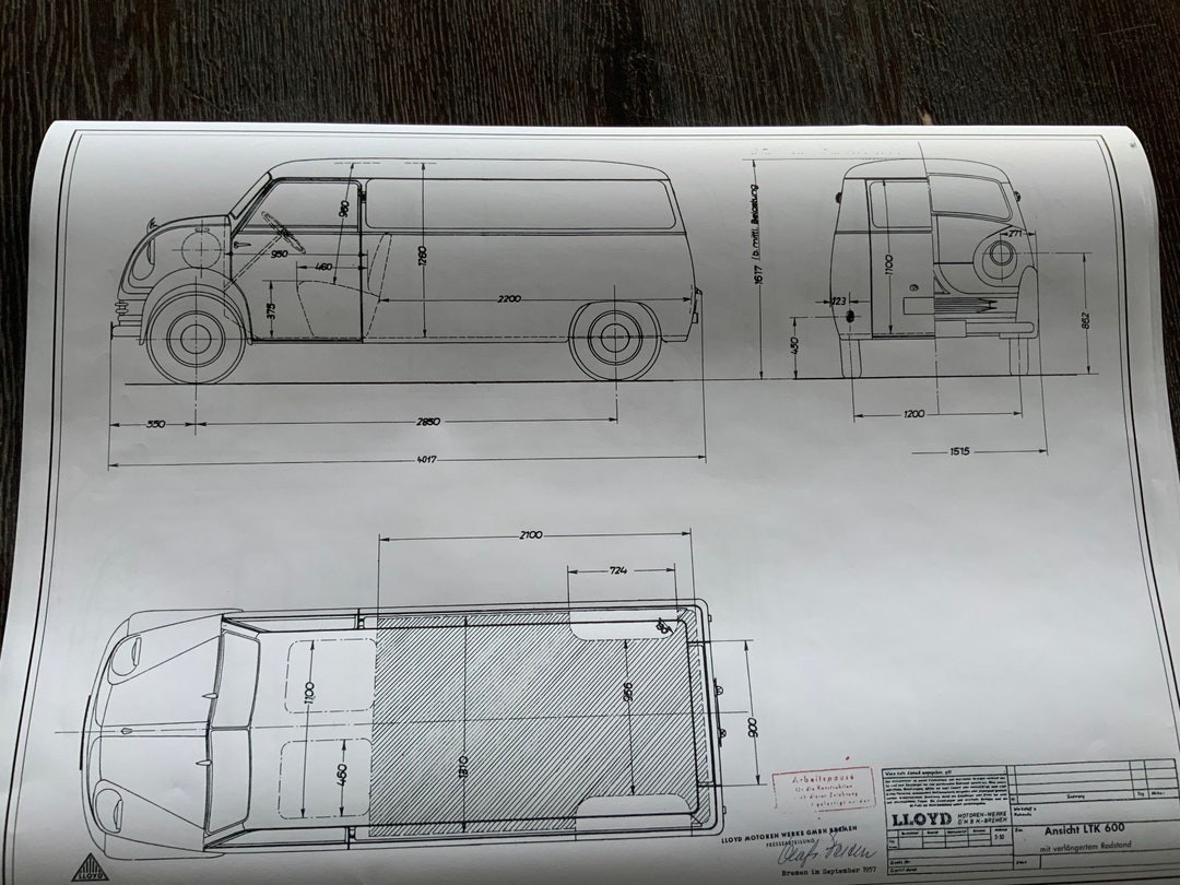 Lloyd LTK 600 Long Wheelbase Construction Drawing ART Work Blueprint - Etsy