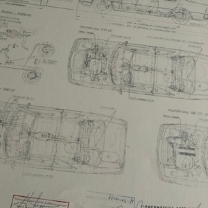 Mercedes W124 Coupé 1984 Blueprint Construction Drawing ART Work - Etsy