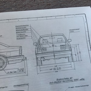 BMW E34 530i 1987 Design Drawing Artwork - Etsy