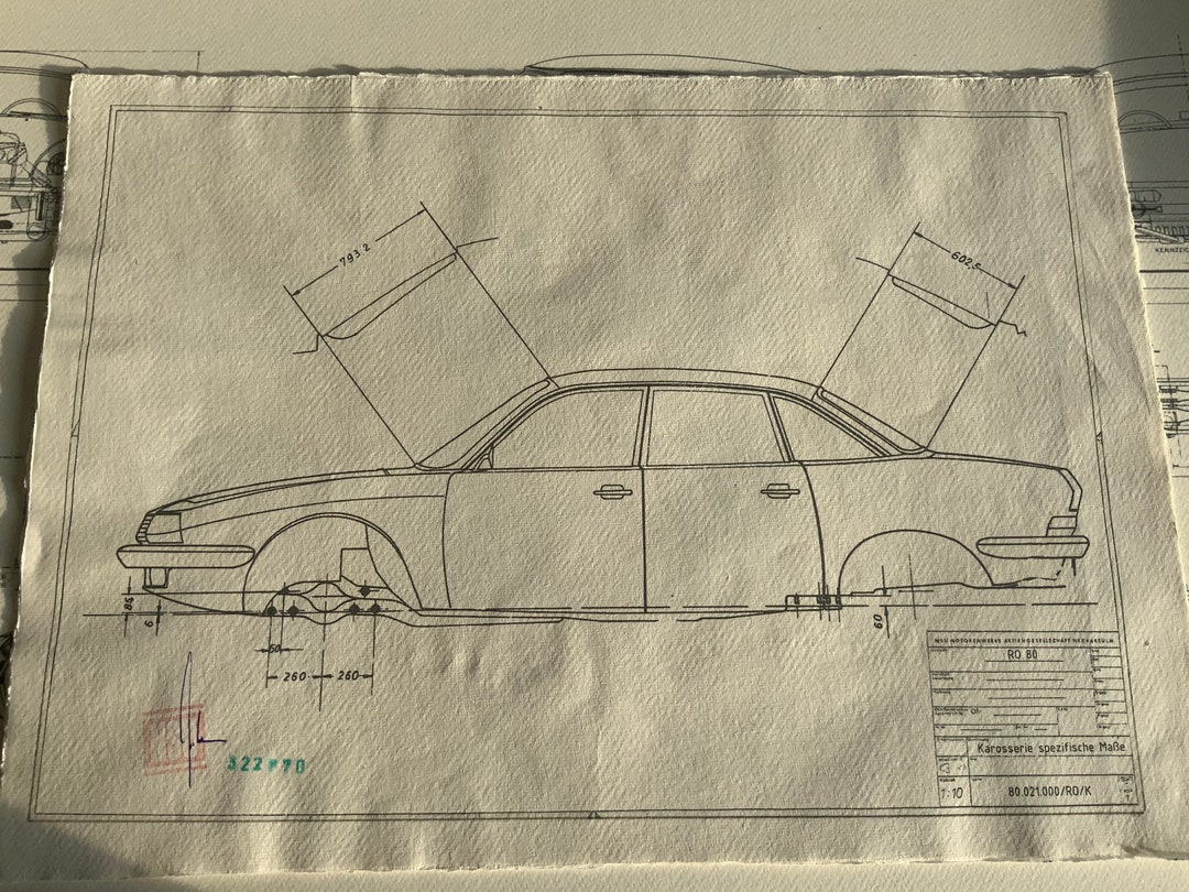 NSU RO 80 1969 Bench Plan Construction Drawing ART Work Blueprint - Etsy