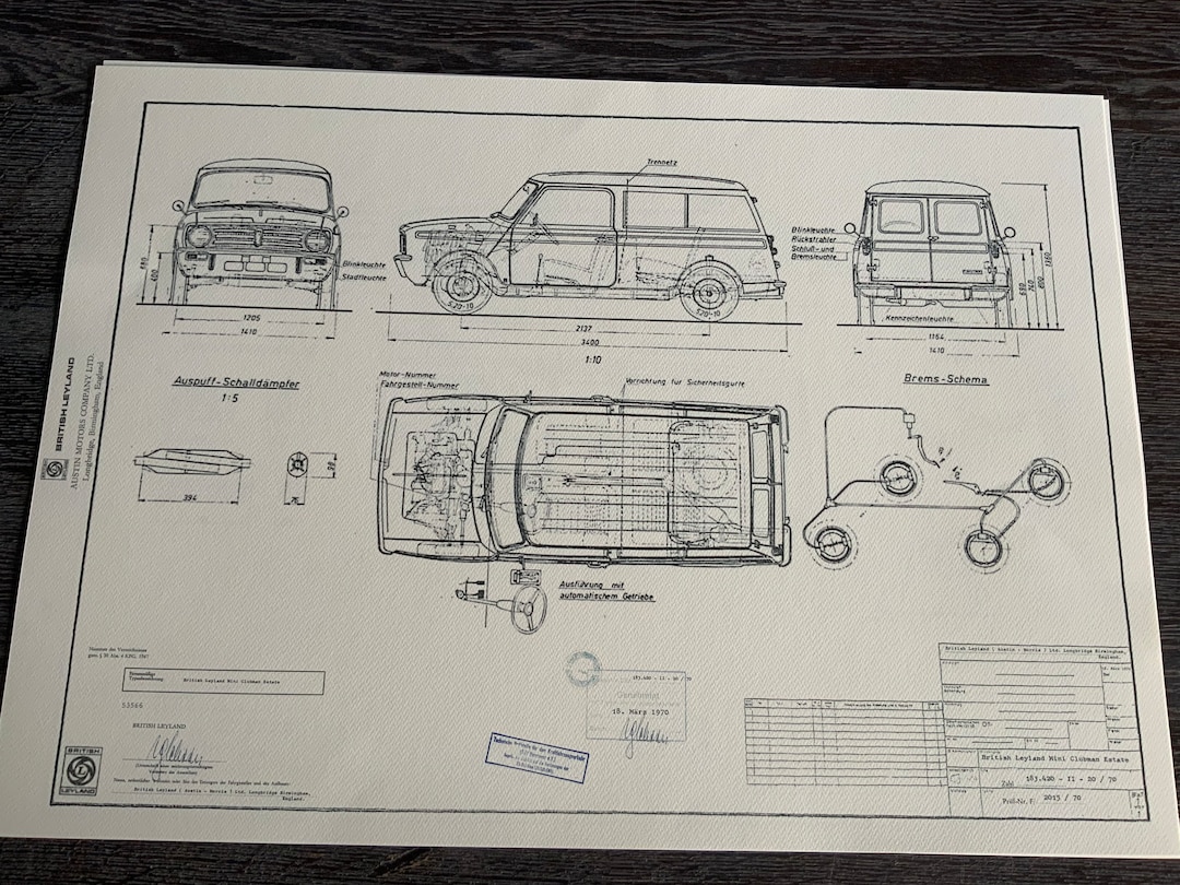 Mini Clubman Estate 1970 Design Drawing Artwork - Etsy
