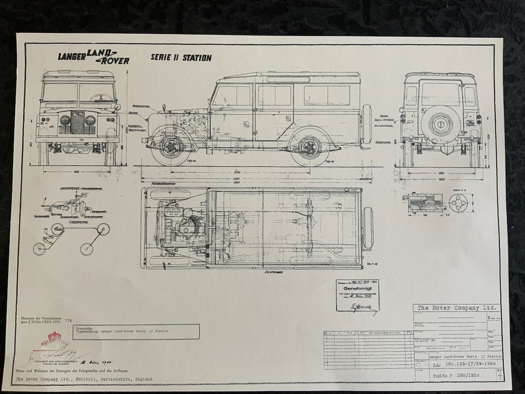 Land Rover Series 2 1960 Artwork Construction Drawing Blueprint - Etsy